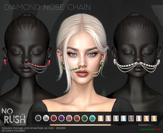 Second Life Marketplace - [NoRush] Diamond Nose Chain -unpack-